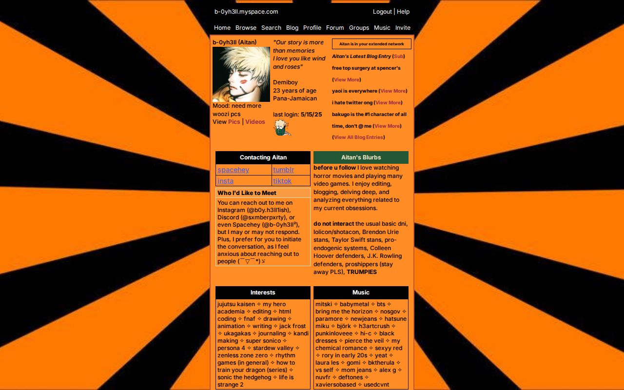 MHA Myspace Theme